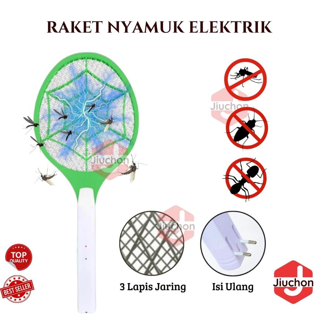 Jual JIUCHON Raket Nyamuk Elektrik Pembasmi Serangga Hama Multifungsi ...