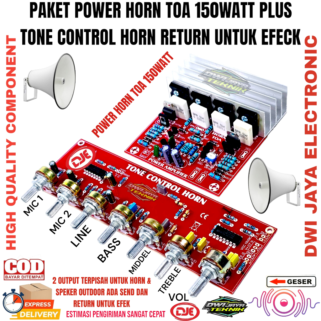 Jual Paket Power HORN TOA 150Watt Plus Tone Control Horn Return Untuk ...