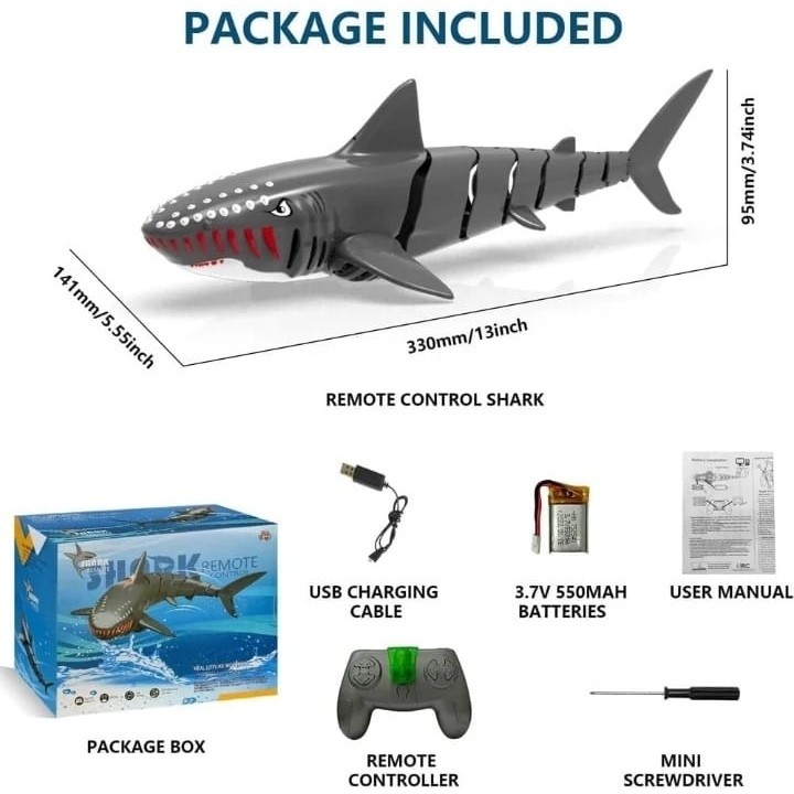 Jual Mainan Anak Mainan Hiu Remote Control 2.4GHz Mainan Rc Shark 0457 ...