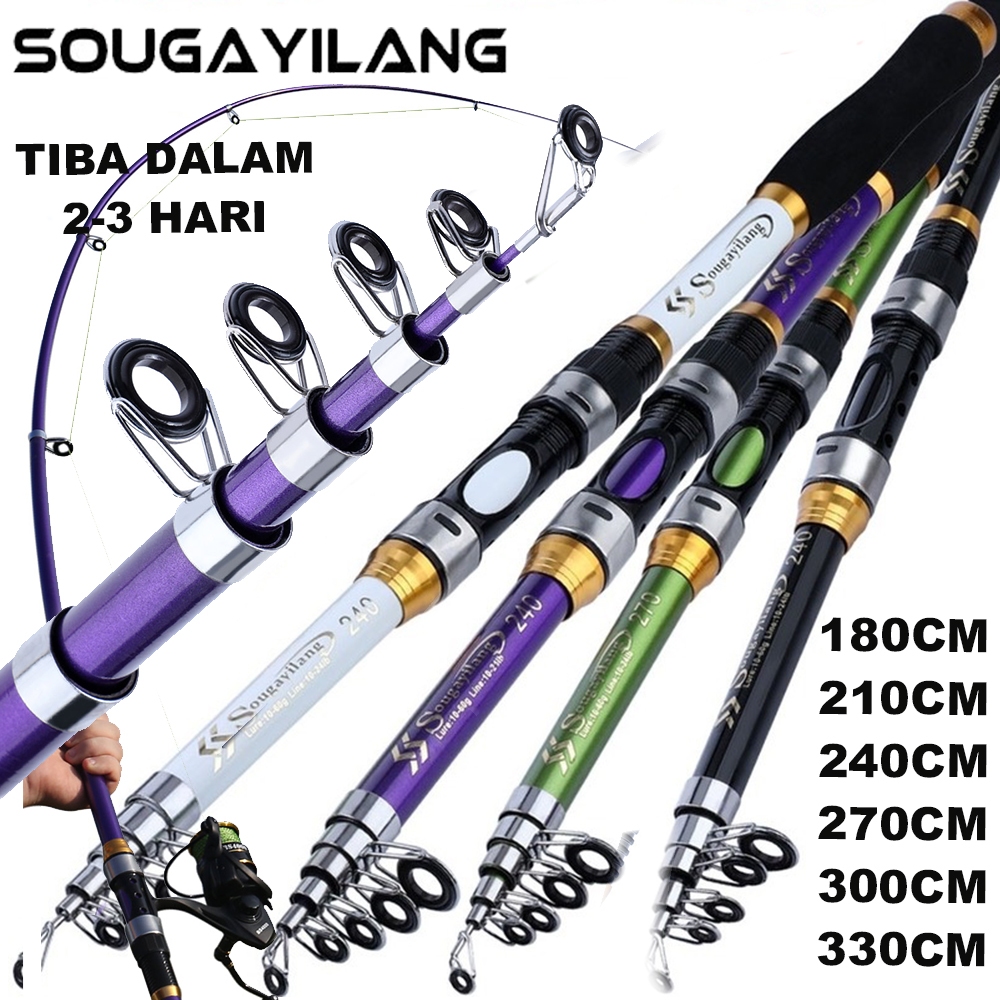 Jual Sougayilang 1.8M-2.4M Portabel Telescopic Carp Fishing Rod Hard ...