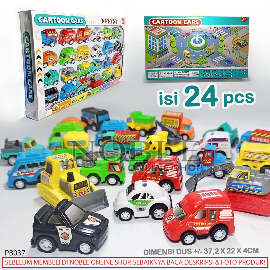 Jual [24 pcs] Cars Toys Mobil Kendaraan Mainan Anak Playmat Excavator ...