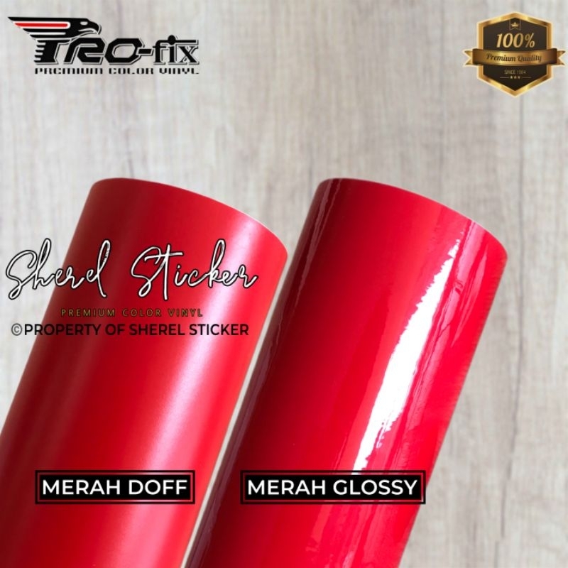 Jual skotlet merah glossy merah doff sticker skotlet profix premium ...