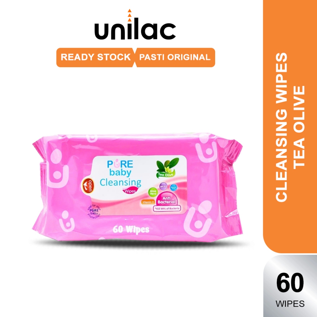 Jual Pure Baby Cleansing Wipes Tea Olive 1 Pcs Tissue Basah | Shopee ...