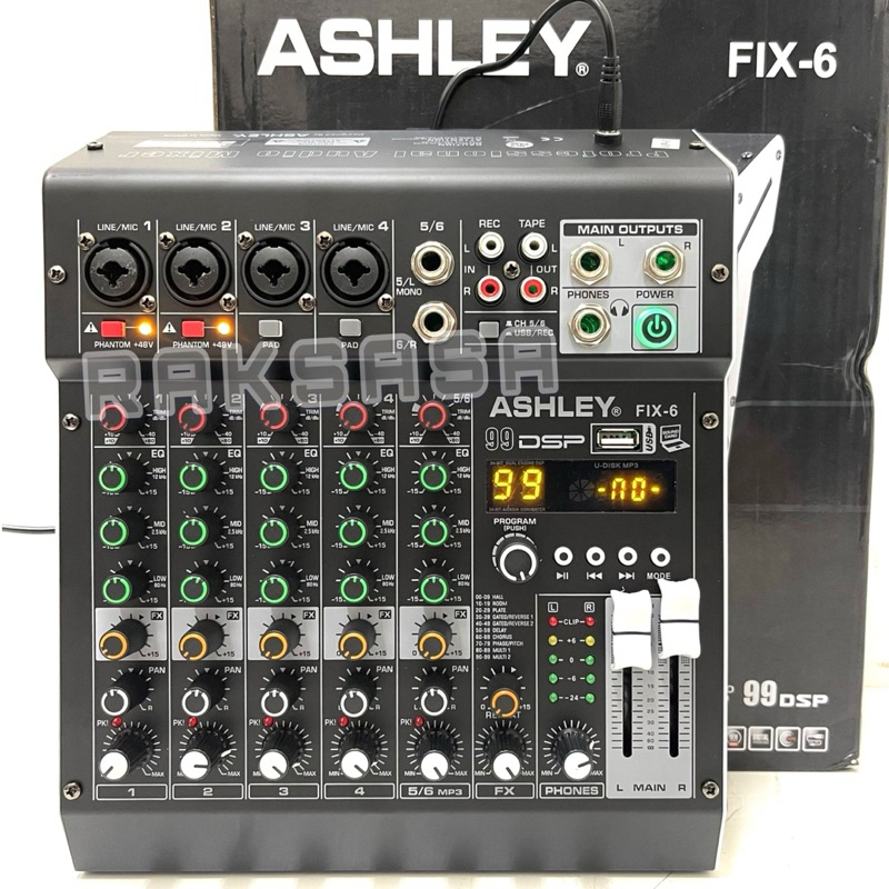 Jual MIXER ASHLEY FIX6 6CH FIX 6 GARANSI 1 TAHUN ORIGINAL | Shopee ...