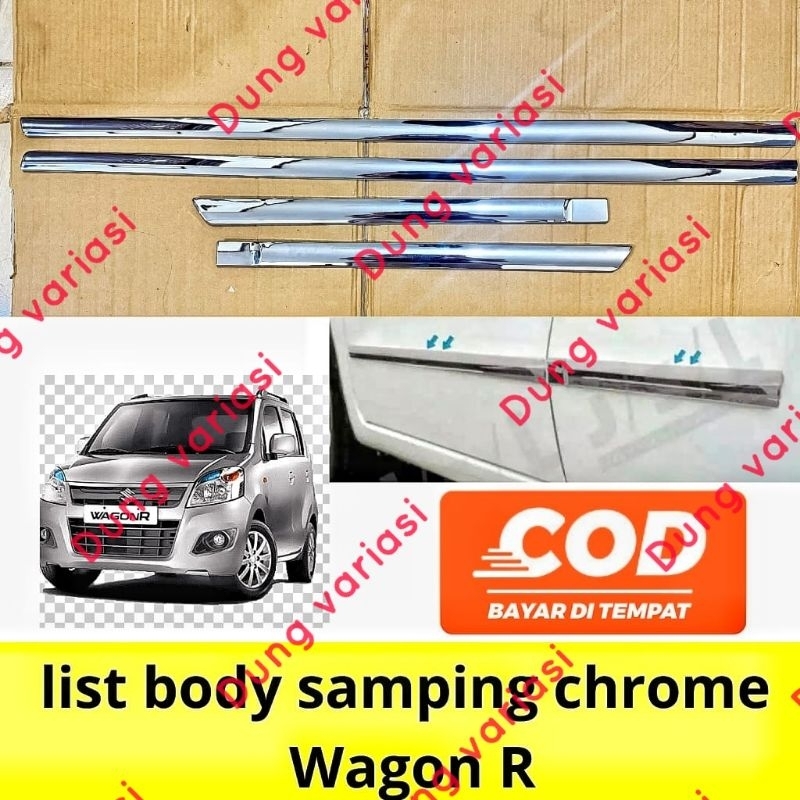 Jual list body samping karimun wagon R side body molding chrome ...
