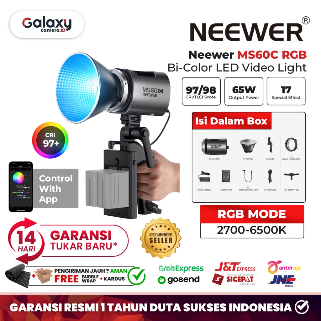 Jual Neewer MS60C Bi-Color RGB LED Monolight Studio Lighting MS 60 C ...