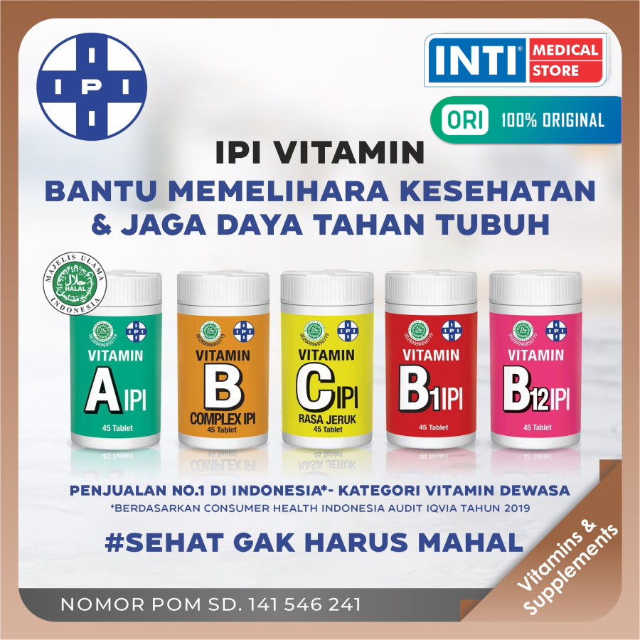 Jual IPI | Vitamin Tablet Hisap Isi 45 | Vitamin A / B / B12 / B1 / C | Shopee Indonesia