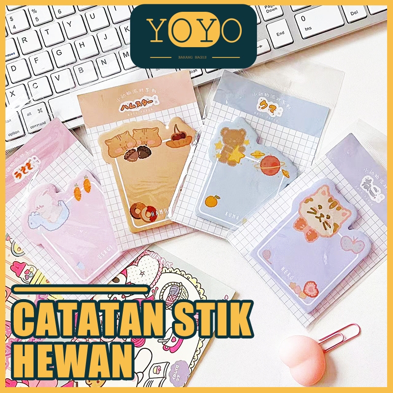 Jual Sticky Notes Motif HewanTempelan Kertas Catatan Memo Karakter ...