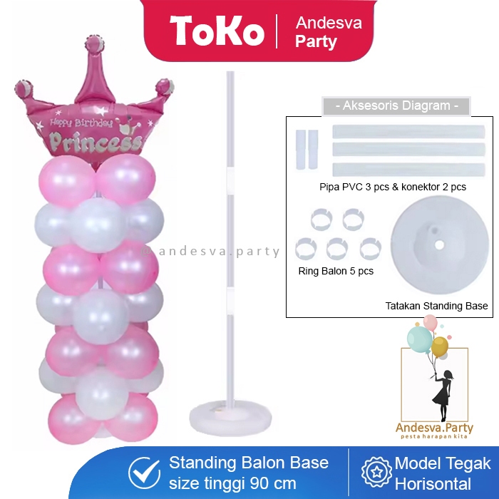 Jual Standing Tiang Dekorasi Balon Foil dan Latex 90cm / Pule Base ...