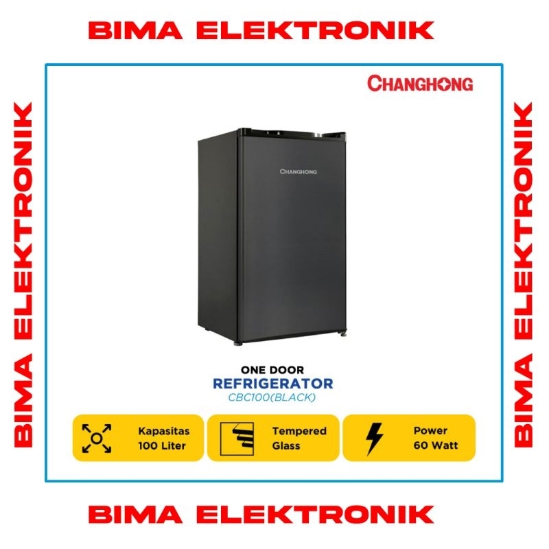Jual CHANGHONG KULKAS 1 PINTU REFRIGERATOR KAPASITAS 100L CBC 100 BLACK ...