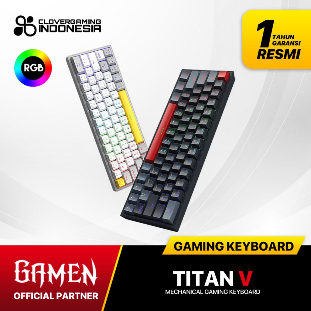 Jual Gamen Titan V / Titan 5 Wired Mechanical Gaming Keyboard 60% ...