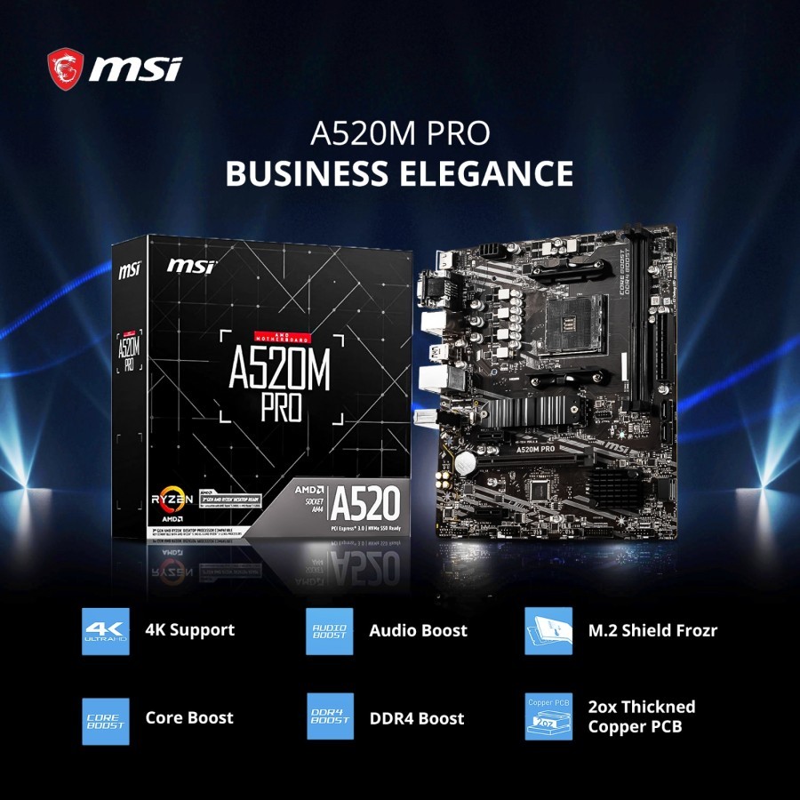 Jual Motherboard Amd MSI A520M PRO (Socket AM4) | Shopee Indonesia