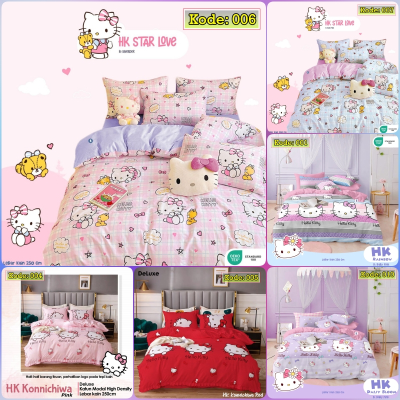 Jual Kain Bahan Sprei Meteran Katun CVC Bahan Pilihan Motif HK, Hello ...