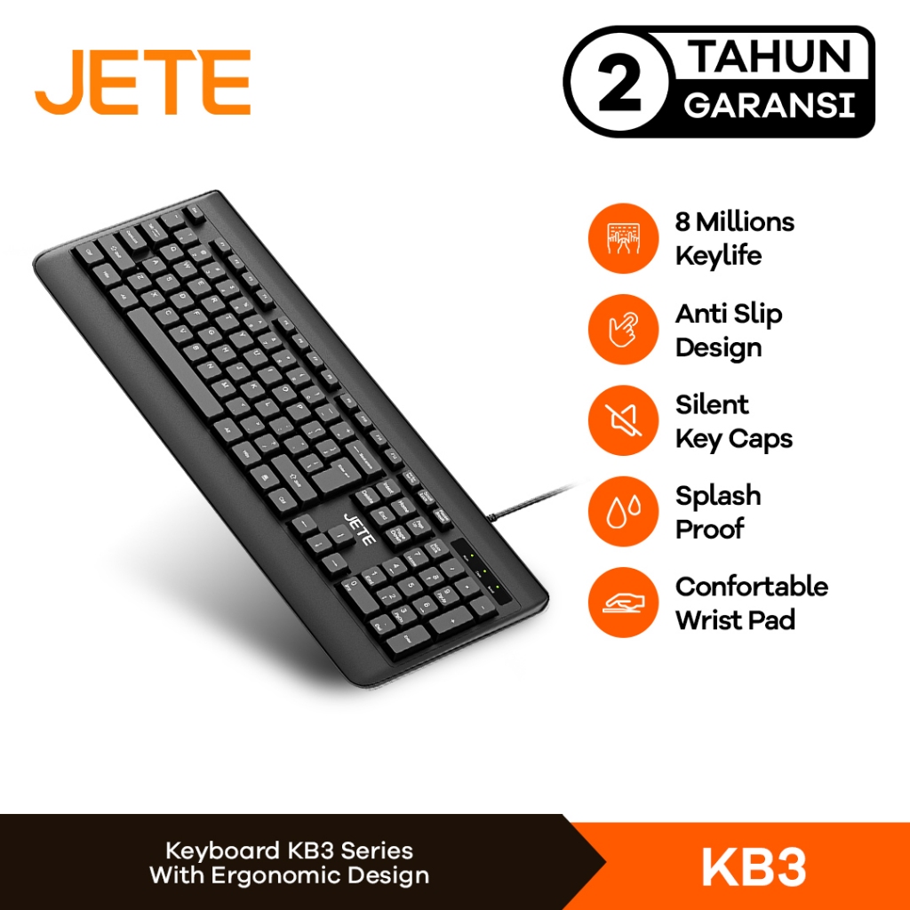 Jual Keyboard USB Laptop Komputer JETE KB3 Silent Key Original | Garansi 2 Tahun | Shopee Indonesia