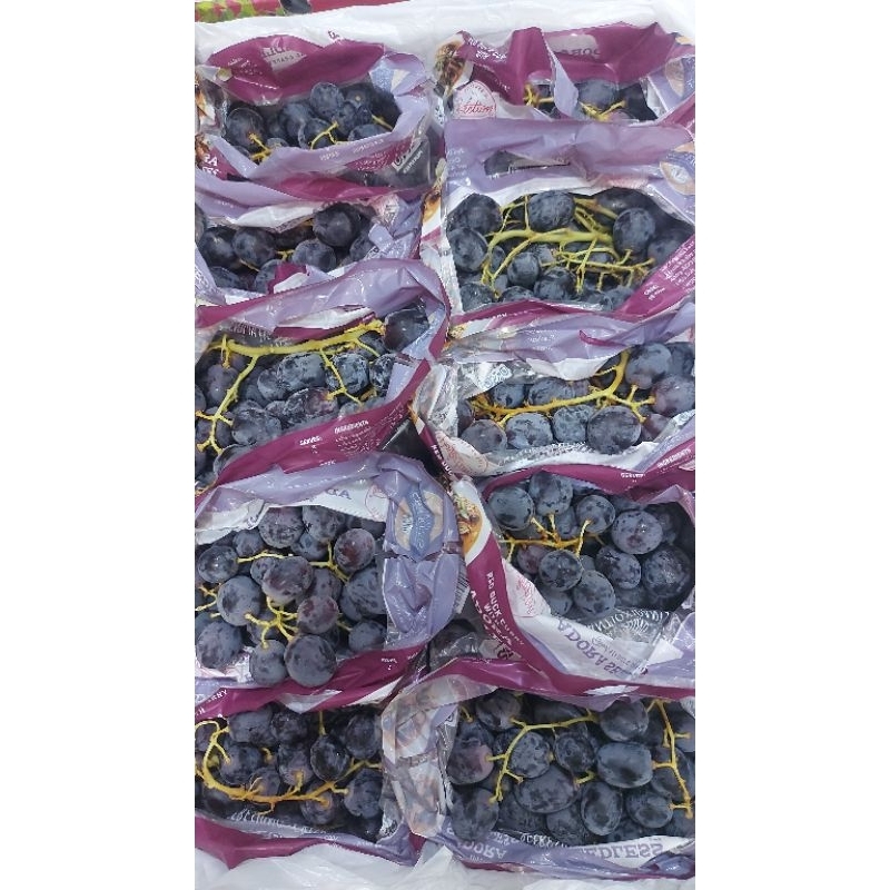 Jual Anggur Hitam Autumn Australia 500gram |Tanpa Biji| Buah segar ...