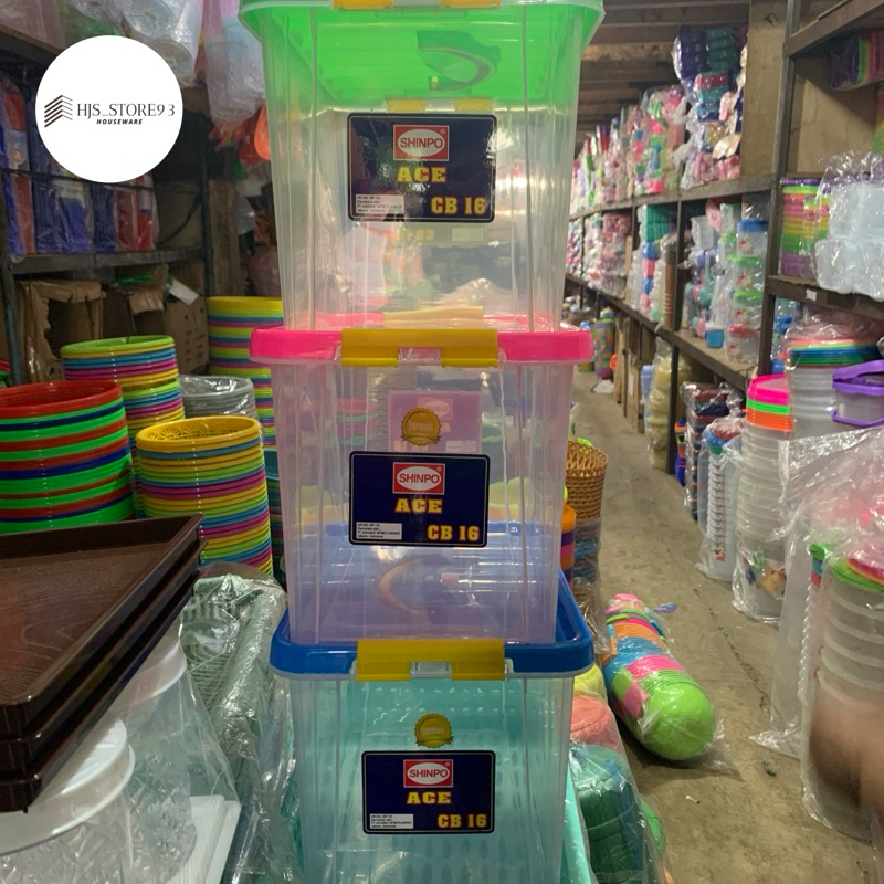 Jual CONTAINER BOX ACE 16 LITER SHINPO / KONTAINER CB 16 / STORAGE BOX ...
