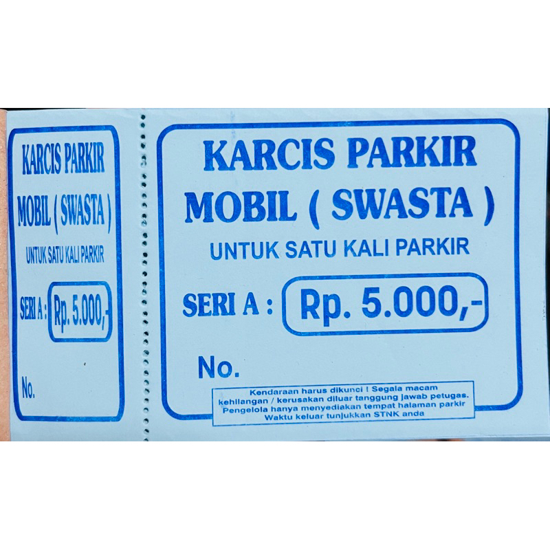 Jual KARCIS PARKIR MOTOR MOBIL UNIVERSAL KERTAS WARNA | Shopee Indonesia
