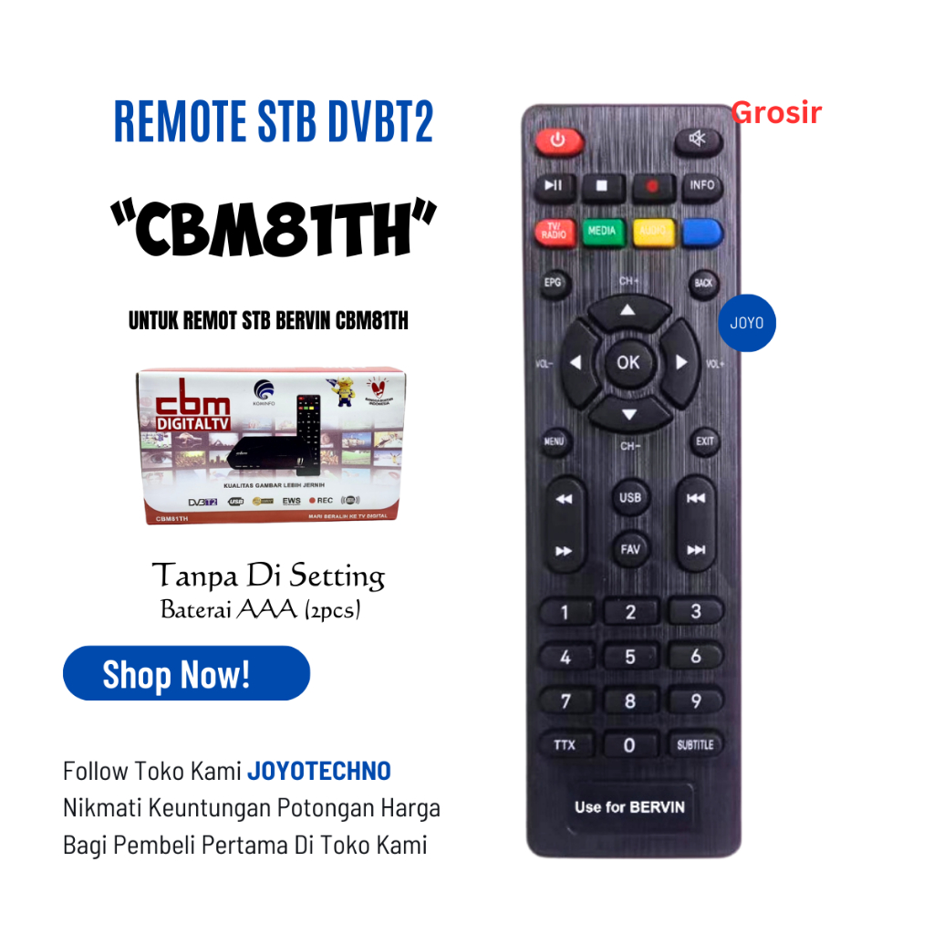 Jual CBM Remote STB CBM81TH CBM91TH Set Top Box DVBT2 CBM Bervin ...