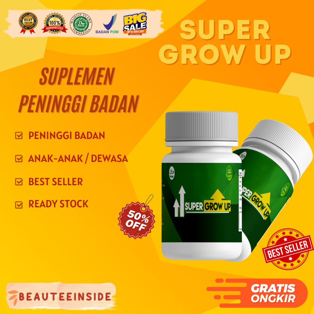 Jual SUPER GROW UP - Suplemen Penambah Tinggi Badan Anak-Dewasa/Kapsul ...