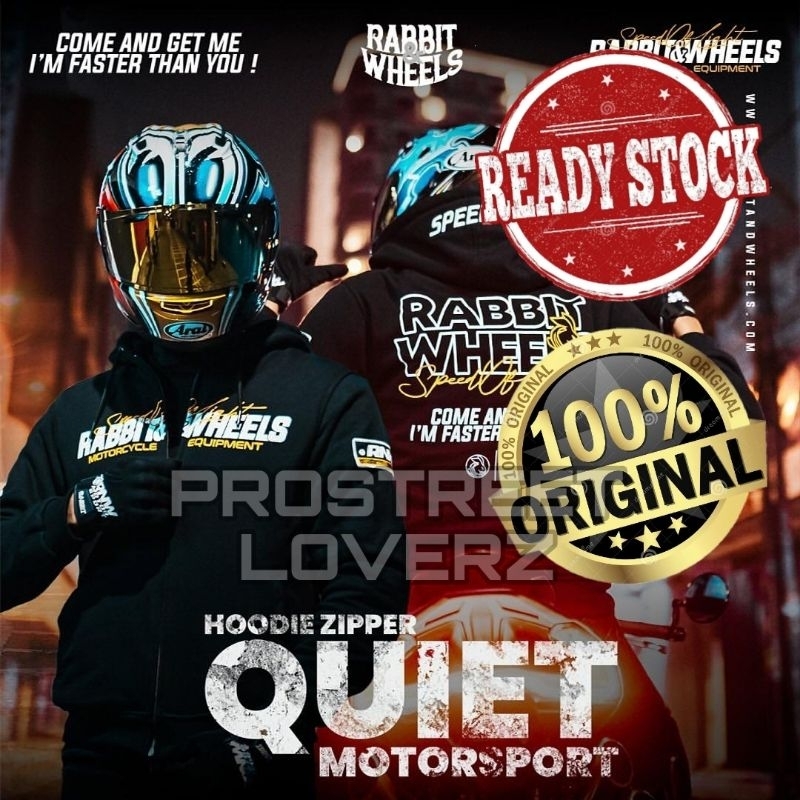 Jual HOODIE ZIPPER | RABBIT AND WHEELS | QUIET | NEW | ORIGINAL ...