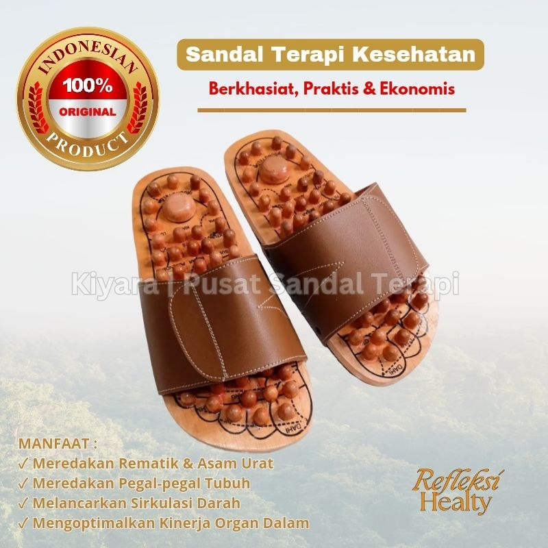 Jual KIYARA.ID Sandal Kesehatan Sandal Rematik Kayu Sandal Refleksi ...