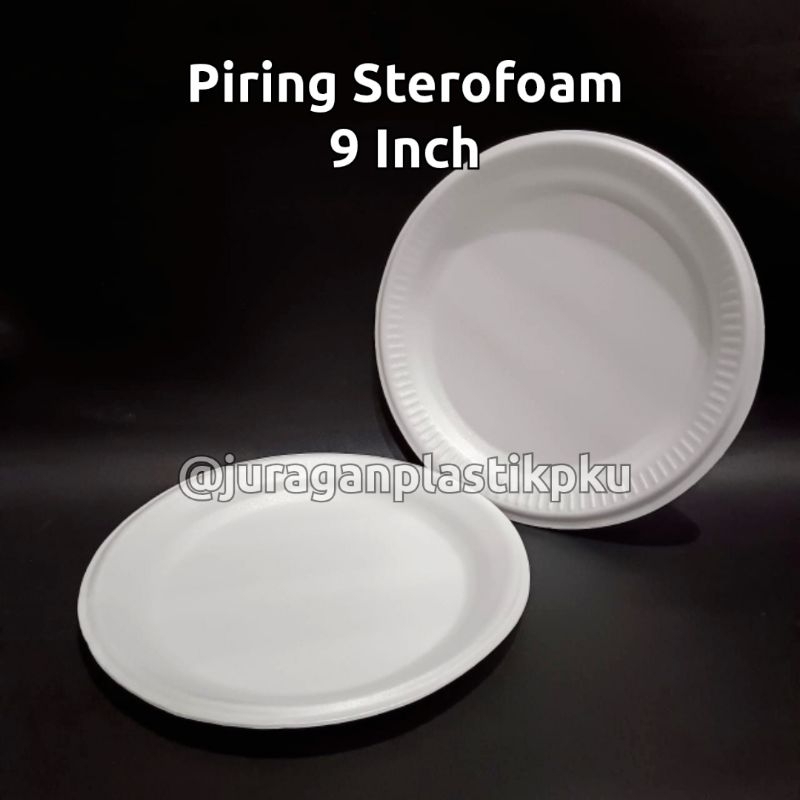 Jual ( KHUSUS INSTANT ) Piring Sterofoam 9 Inch isi 50pcs | Piring ...
