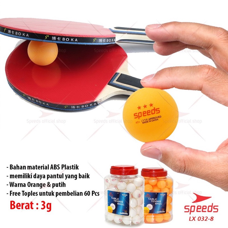 Jual KODE B68R SPEEDS Bola Pingpong Tenis Meja Ball 3 Stars Speeds Original isi 6pcs | Shopee ...