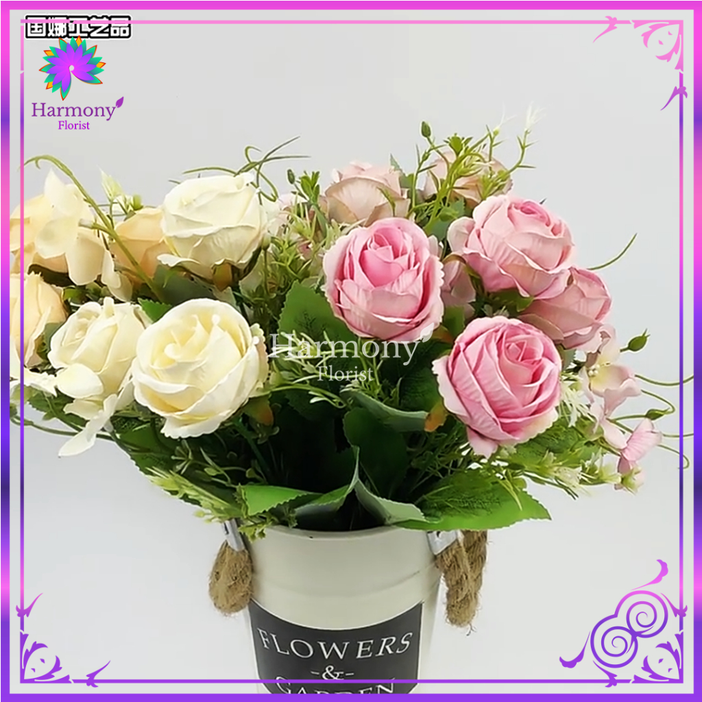 Jual Bunga Mawar Persian Artificial Buket Bouquet Bunga Palsu Plastik ...