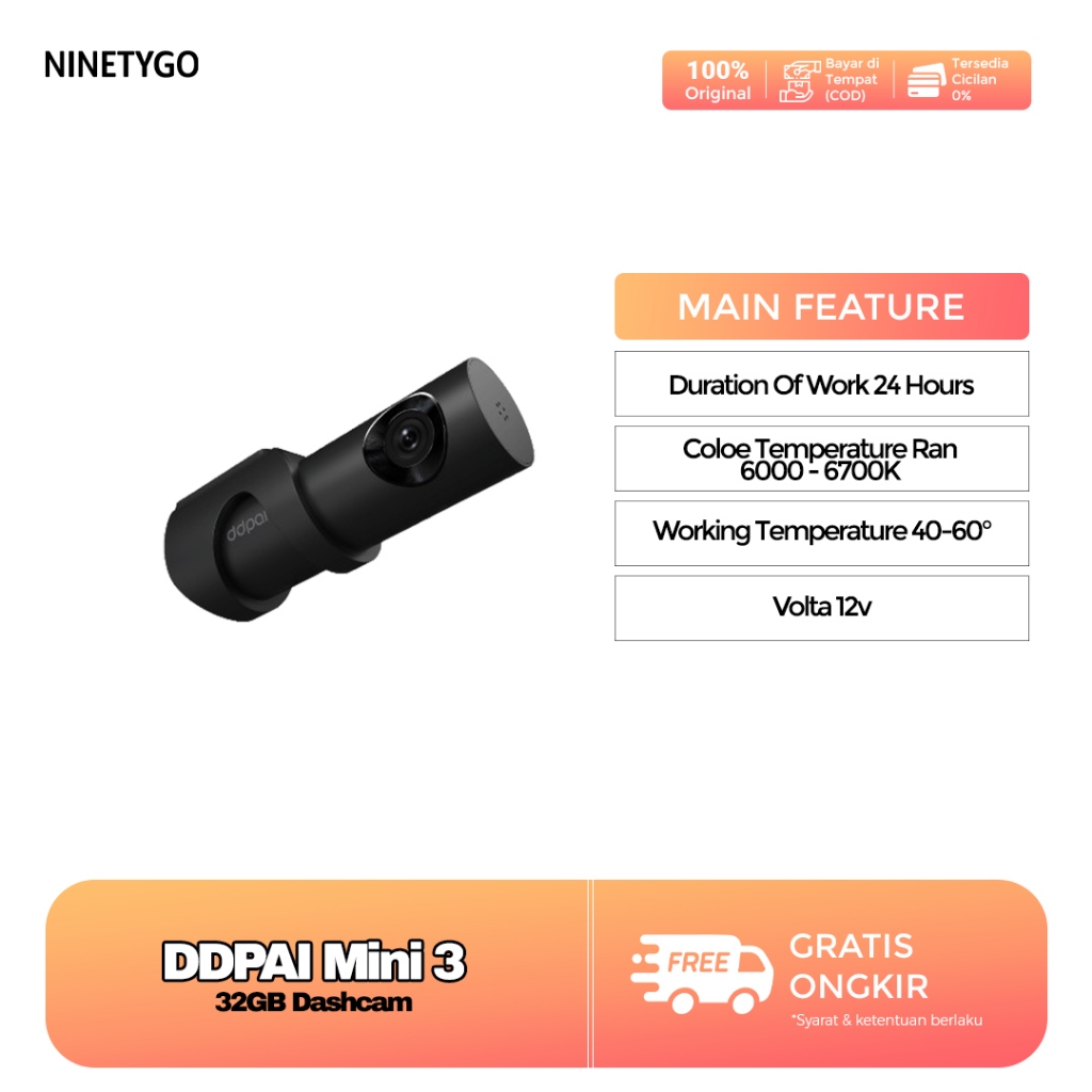 Jual DDPAI Mini 3 32GB Dashcam - Dashboard Camera HD 1080p WiFi G ...