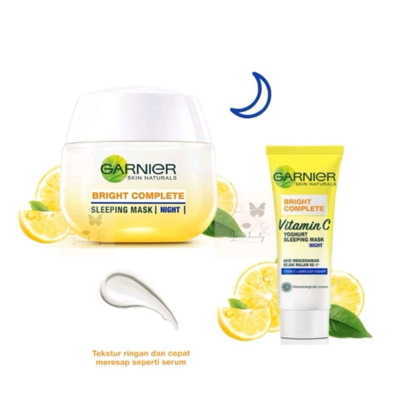 Jual GARNIER BRIGHT COMPLETE VITAMIN C yoghurt SLEEPING MASK ( Cream malam) | Shopee Indonesia