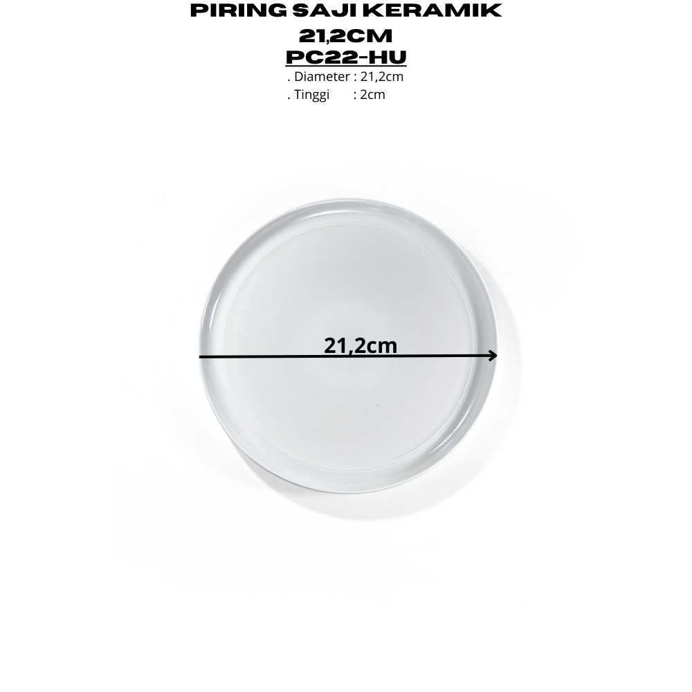 Jual Piring Saji Keramik 21,2CM (1PCS) / Piring Restoran Polos By Indo Keramik Piring Ceper ...