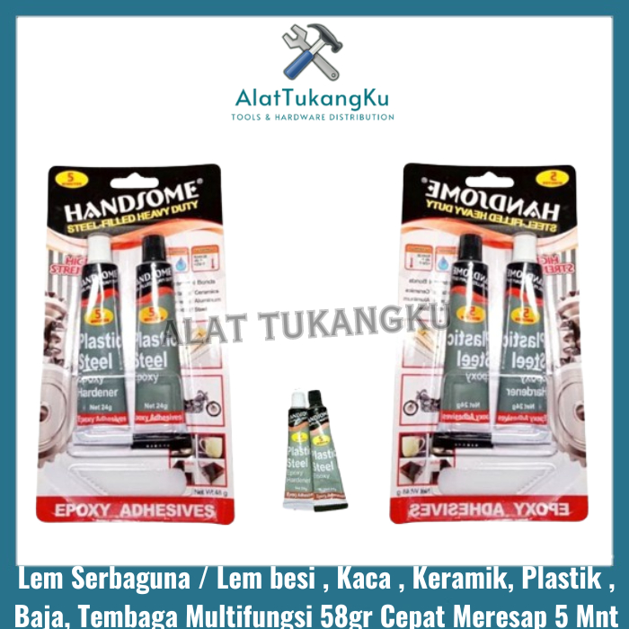 Jual HandSome Lem Besi Super Kuat 5 Menit / Lem Tahan Panas Tekanan ...