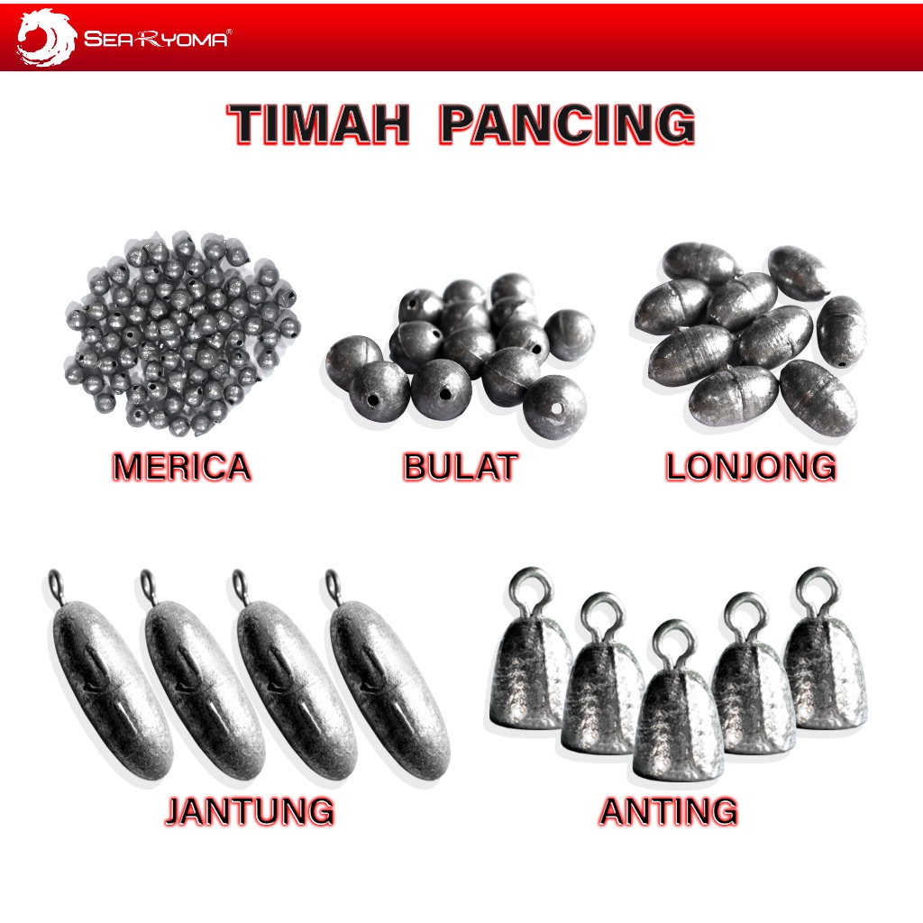 Jual SeaRyoma Timah Pancing - Timah Pemberat Pancing - Bandul Pancing ...
