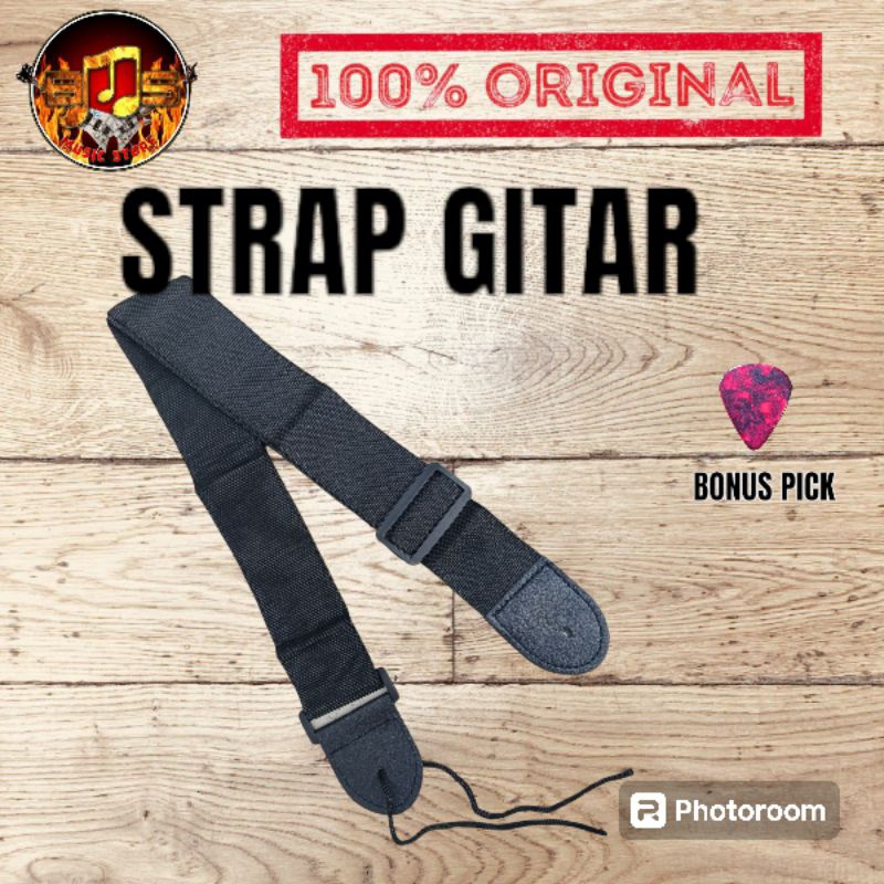 Jual Bonus Pick Strap Gitar bass ukulele hitam polos | Shopee Indonesia