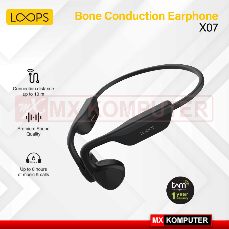 Jual LOOPS Bone Conduction Earphone X07 Bluetooth Black | Shopee Indonesia