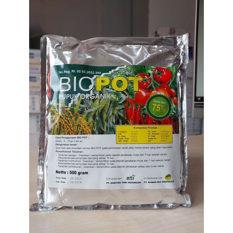 Jual Pupuk Humic Acid BIO POT 500gr - Pupuk Organik Pembenah Tanah ...