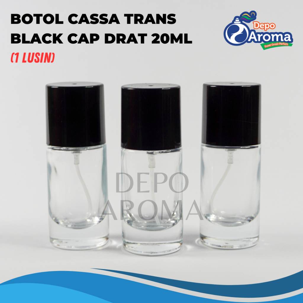 Jual Botol Parfum Cassa Trans Tutup Hitam Drat 20ml | Shopee Indonesia