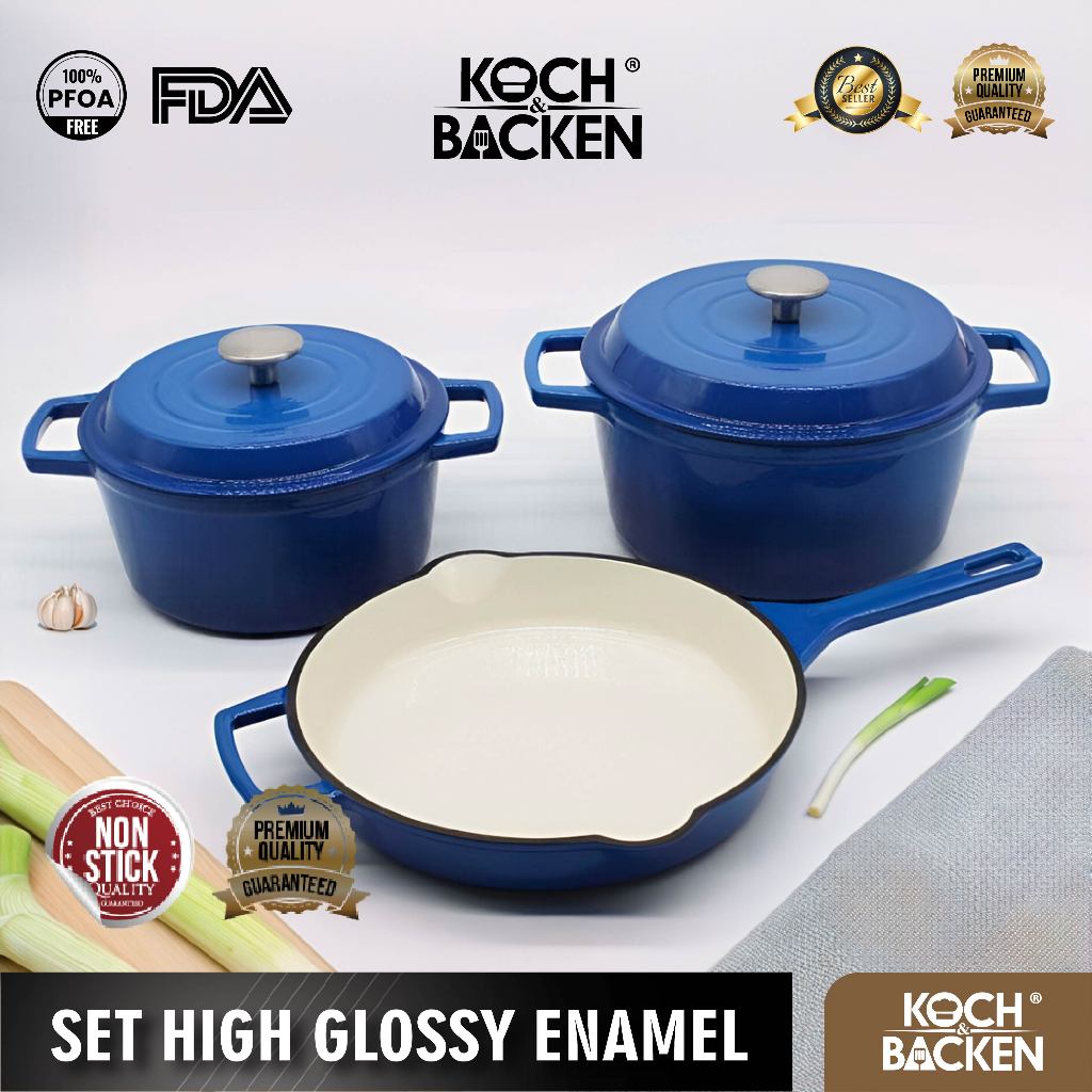 Jual KOCH&BACKEN Enamel Cast Iron Panci Enamel Besi Cor Panas Merata ...