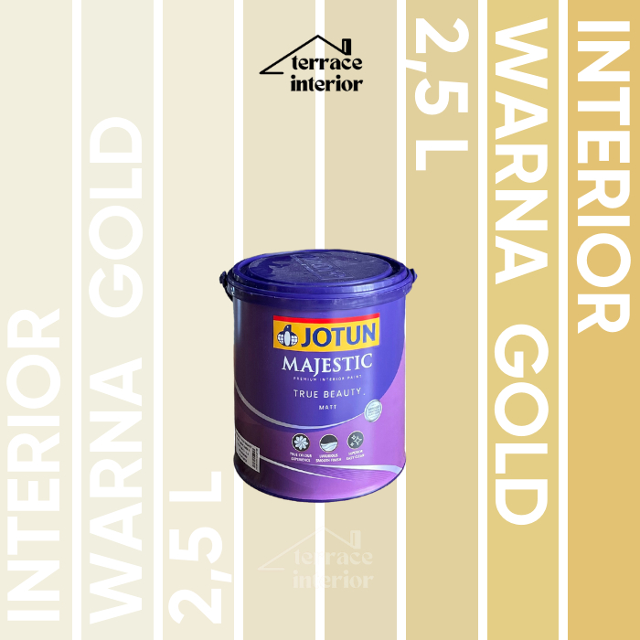 Jual Cat Tembok Majestic Matt Interior Jotun warna Gold 2.5 L | Shopee ...