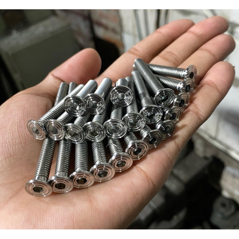 Jual baut L slim spiral stainless m8 baut12 drat 12 panjang 1.5cm 2cm 3cm 4cm 5cm 6cm 7cm 8cm ...