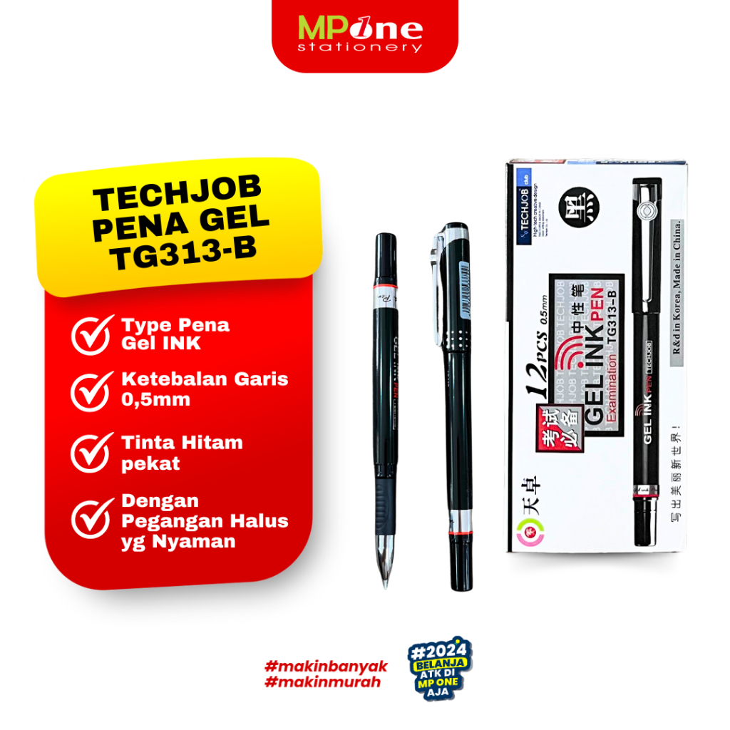 Jual (1 KOTAK) TIZO Pena Gel 0,5mm Bolpoin Tinta Hitam / Ballpoint ...