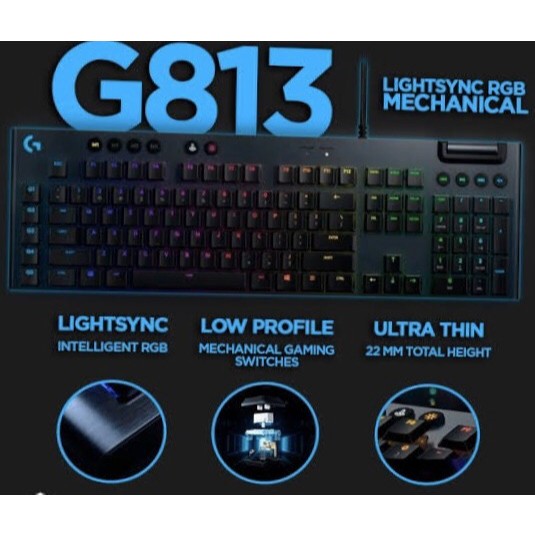 Jual Logitech G813 Keyboard Gaming Mechanical LIGHTSYNC RGB Ultra Thin ...