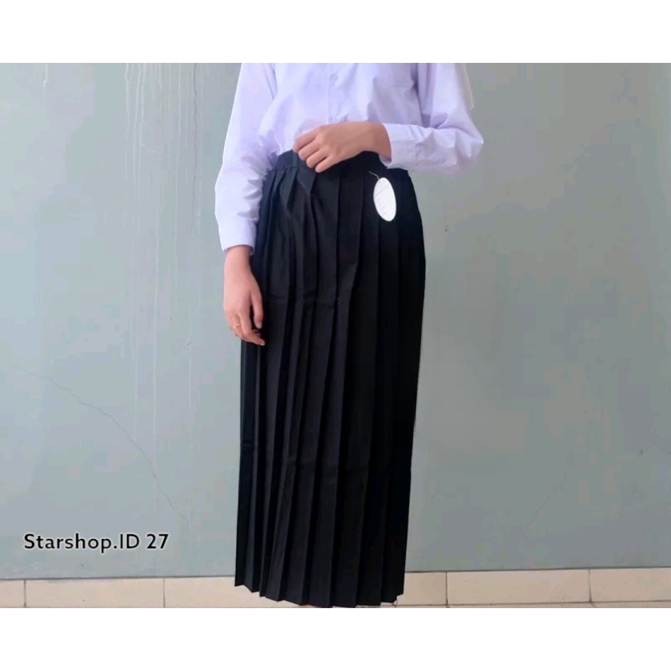Jual ROK PANJANG REMPEL HITAM SMP/SMA PEREMPUAN KELAS 1-3 BAHAN ...