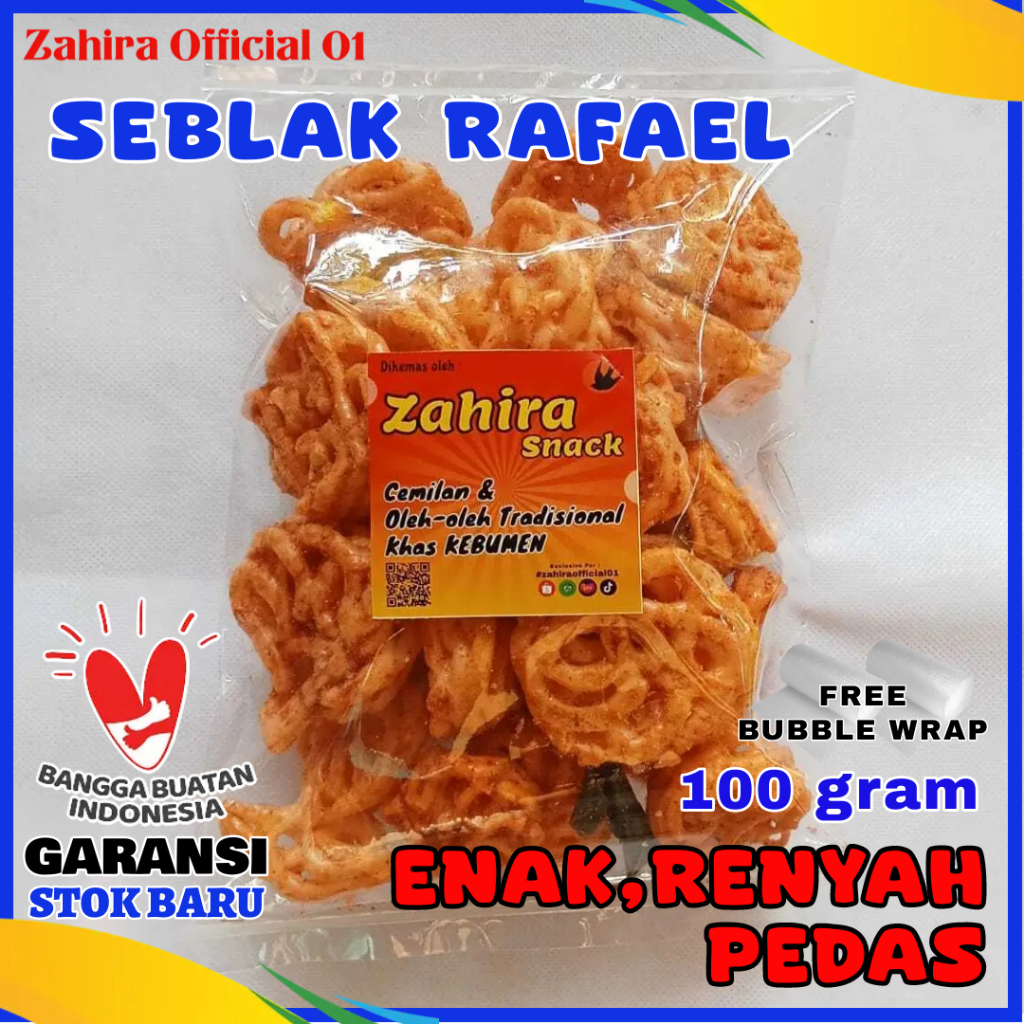 Jual Kerupuk Seblak Rafael Kering Cemilan Pedas Viral 100 gram | Shopee ...