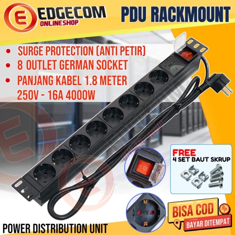 Jual PDU RACK MOUNT SERVER 8 OUTLET POWER DISTRIBUTION UNIT + ANTI ...