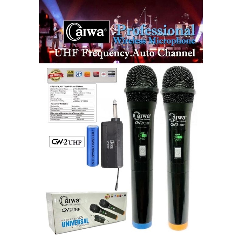 Jual MICROPHONE WIRELESS CAIWA CW.2 UHF | Shopee Indonesia