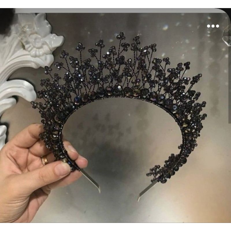 Jual Bando mahkota full cristal hitam untuk pernikahan BND80HT | Shopee ...