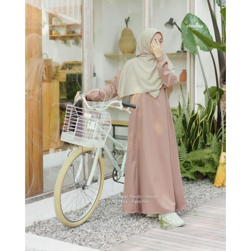 Jual ELMINA ALYA DRESS Gamis Polos Remaja Kekinian Simple EleganCasual ...