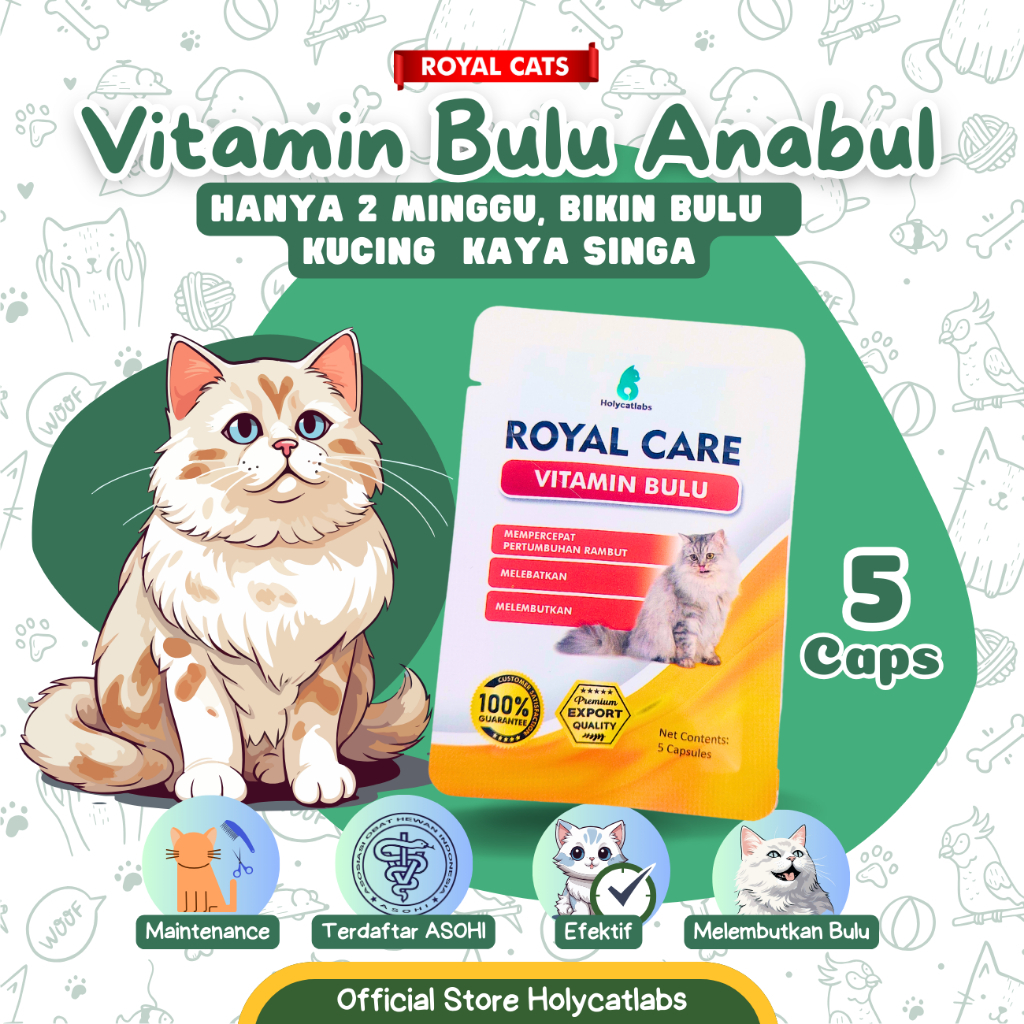 Jual ROYAL CARE VITAMIN BULU ANABUL SACHET 5 CAPS | Shopee Indonesia