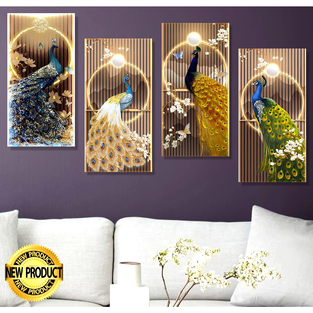 Jual Hiasan Dinding Modern Aesthetic Burung Merak Ruang Tamu Dekorasi ...